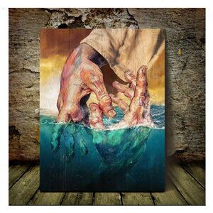 Art | Nwt Jesus Christ Hand Reaching Down Help Helping To Pull You Up ...